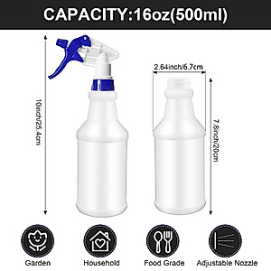 Eccliy 12 Pcs 16 Oz Plastic Spray Bottle, Empty and Reusable for Cleaning, Water, Auto Details or Bathroom and Kitchen, Commercial and Residential (Yellow, Blue)