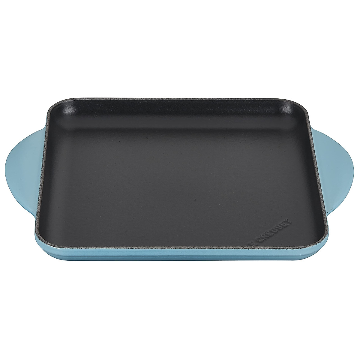Le Creuset Enamaled Cast Iron Square Griddle, 9.5", Caribbean