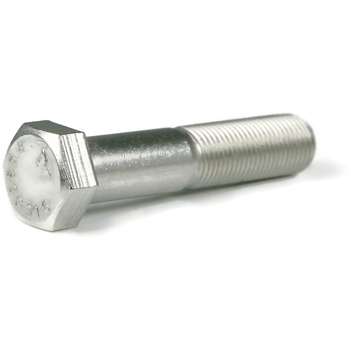 3/8-16 x 1 1/2 Hex Head Cap Screws, Stainless Steel 316, Plain Finish (Quantity: 100 pcs) - Coarse Thread UNC, Partially Threaded, Length: 1 1/2 Inch, Thread Size: 3/8 Inch