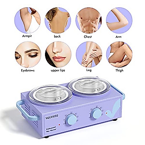 Double Wax Warmer for Hair Removal 14oz Wax Pot Warmer Professional with Anti-scalding design see-through lid Dual Waxing Pot Machine Faster Wax Melting for Large Area Waxing