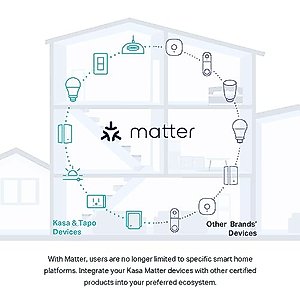 Kasa Matter Smart Light Switch: Voice Control w/Siri, Alexa & Google Assistant | UL Certified | Timer & Schedule | Easy Guided Install | Neutral Wire Required | Single Pole | 2.4GHz Wi-Fi | KS205