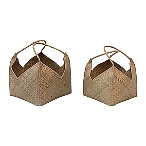 Bloomingville Square Seagrass Handles, Set of 2 Basket, Natural, 2