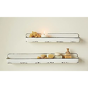 Creative Co-Op DA8541 White Wall Shelves, 2 Count