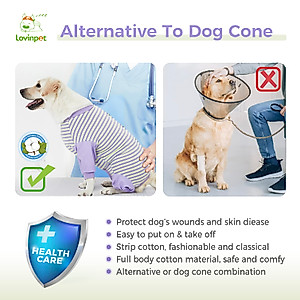 LovinPet Dog Surgery Recovery Suit - Professional Large Dog Recovery Suit Abdominal Wound Surgical Clothes Post-Operative Vest E-Collar Alternative Recovery Shirt Cut-Out Design of Abdomen,L