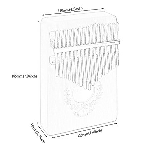 Kalimba Thumb Piano 17 Keys, Portable Mbira Finger Piano Gifts for Kids and Adults Beginners with Tune Hammer and Study Instruction (Black)