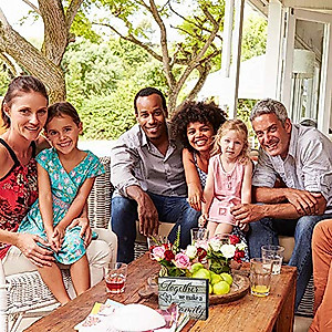 Box Sign Wood Block Sign Quote Sign - Together We Make A Family-Home Decor Wall Hanging Box Sign