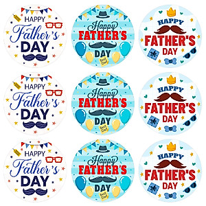 PETCEE Happy Fathers Day Labels Stickers, 1.5" Father's Day Gift Tags Stickers, Beard Fathers Day Gift Stickers Present Labels for Envelope Seals Gift Wrap Boxes Cards Party Favor Decorations, 36PCS