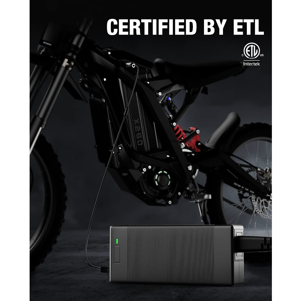 Battery Charger Compatible with Segway Dirt eBike X260 / Sur-Ron X LightBee, STIO 67.2V 2A Charger for 60V Dirt eBike 3 Prong Connector Power Supply Power Adapter