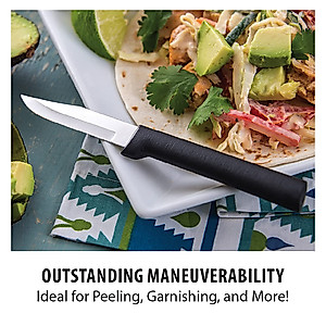 Rada Cutlery Peeling Paring Knife, W202/2, Black Handle, Pack of 2