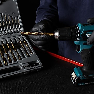 ABN 1/4in Hex Shank Drill Bit Set 30pc - Quick Change Titanium Twist Drill Bit Set, Impact Hole Drilling 1/16 to 1/2in