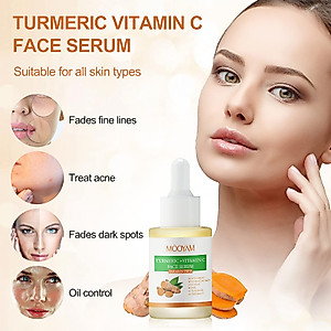 Turmeric Dark Spot Corrector Serum Turmeric and Vitamin C Serum for Face Dark Spot Correcting Glow Serum Dark Spot Remover for Face Tumeric Serum Acne Dark Spots Hyperpigmentation Smooth Skin 1oz