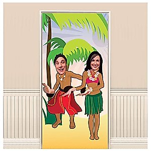 Amscan 672900 Hula Dancing Plastic Photo Banner, 72" x 36", 1 Pc