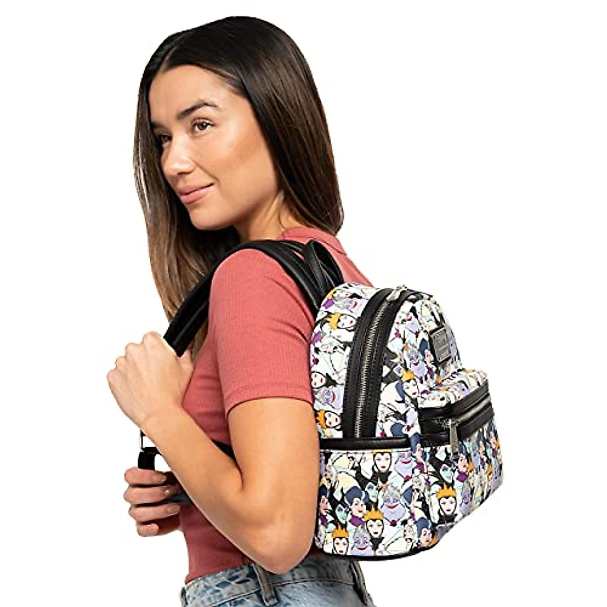 Loungefly Disney Villains Mini-Backpack Handbag Maleficent Cruella Ursula Print