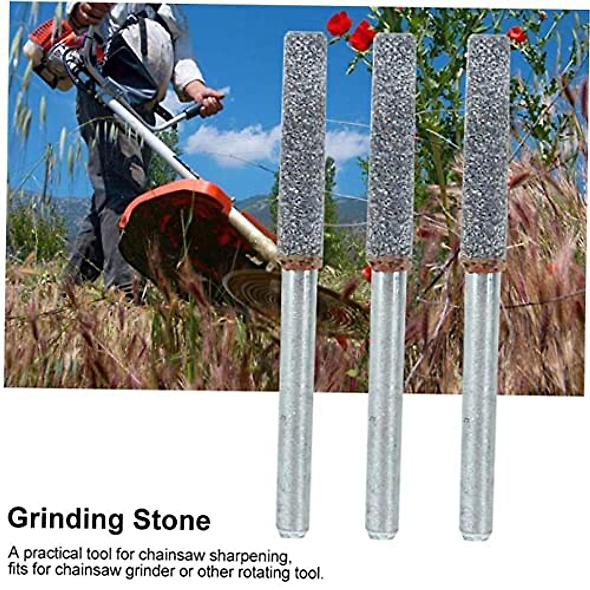 Chainsaw Sharpener with 3Pcs Burr Grinding Stone File - Essential Sharpening Tools and Rotating Tool Accessories for Efficient Grinding Stones