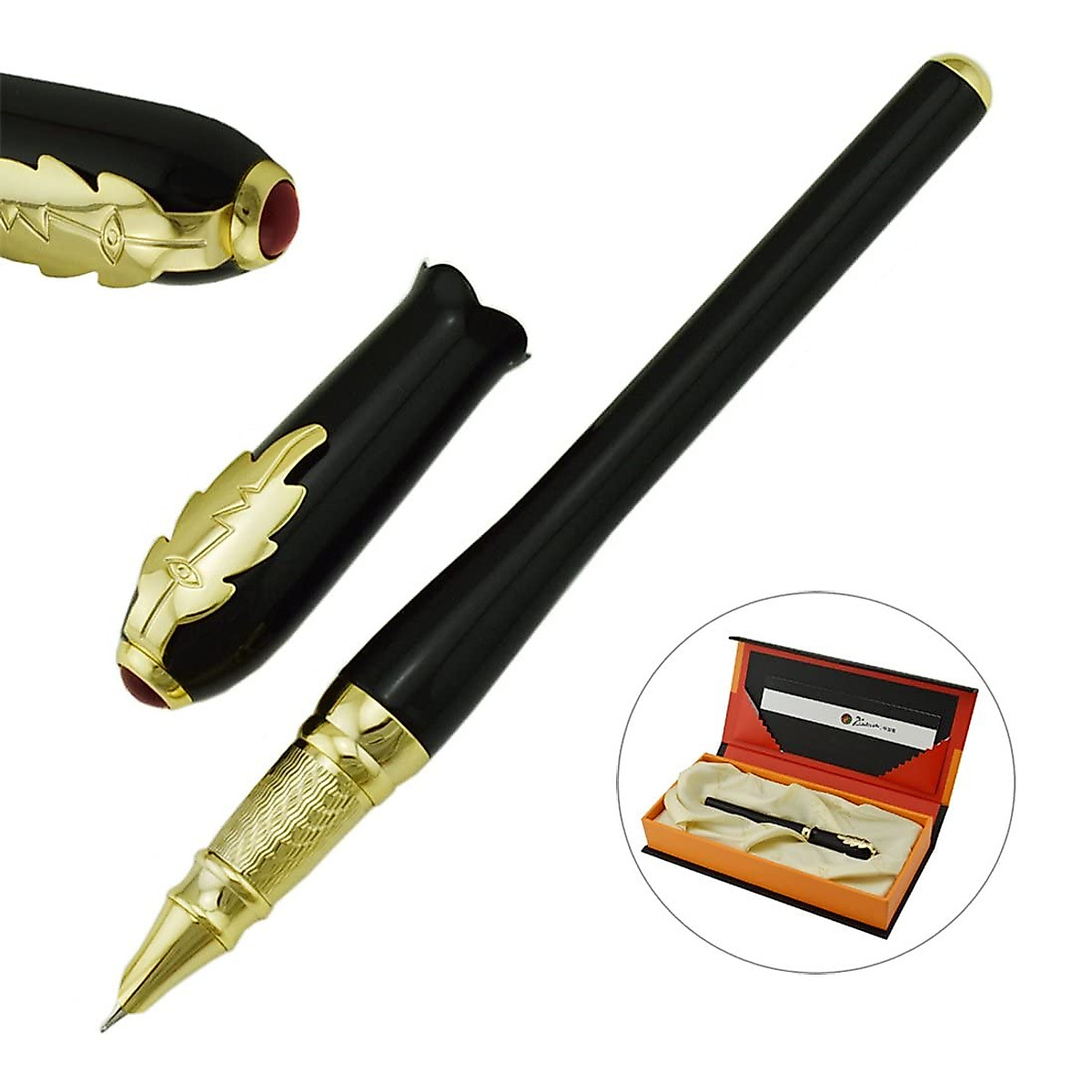 Picasso Greek Irene commemoration Fountain Pen Extra Fine Nib Black Color Bud Cap Leaf Clip Uniqu Style Gift Box Set