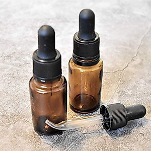 Dropper Tops for 15ml Essential Oil Bottles – Bent Tip Glass Eye Droppers, Fit doTERRA Young Living Aura Cacia Plant Therapy Revive – 12 Pack