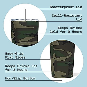 Corkcicle Classic Triple Insulated Coffee Mug with Lid, Woodland Camo, 24 oz – Stainless Steel Travel Tumbler Keeps Beverages Cold 9+hrs, Hot 3hrs – Cupholder Friendly Travel Coffee Tumbler