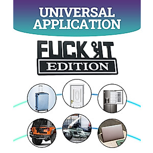 Zlirfy Fuck IT Edition Emblem for Car,Universal 3D Fender Badge Decal,Car Exterior Emblems Badge Letters Bumper Trunk Door Sticker Decoration 3D Sticker Decal(Black White)