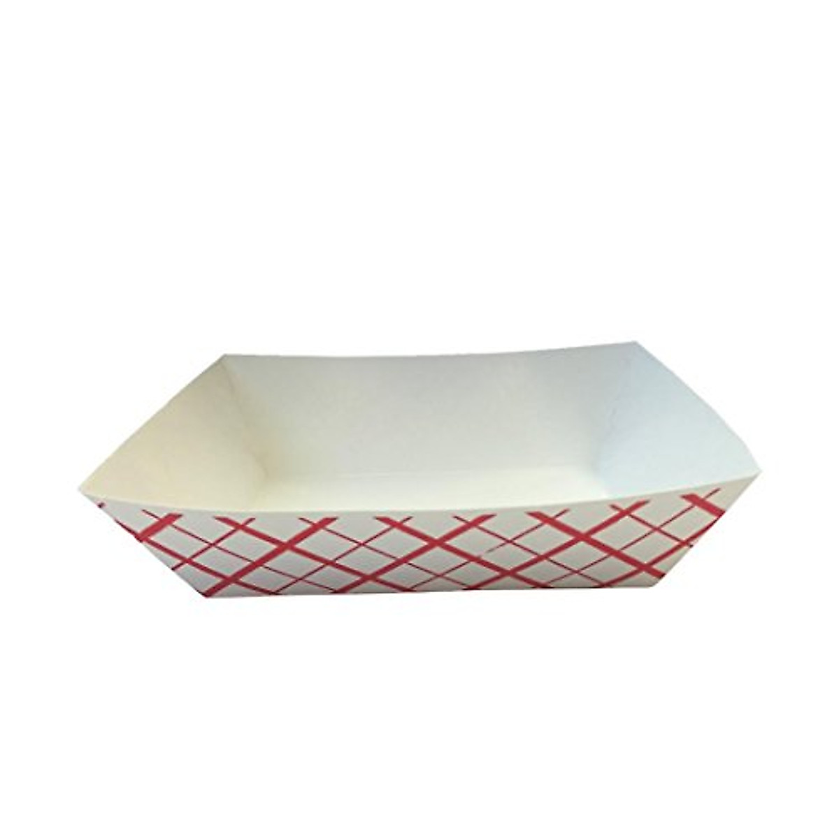 Mr Miracle 2.5 Pound Red White Plaid Paper Food Tray with Clear Plastic 4 Ounce Dip Cups. pack of 50 Sets of trays and Cups