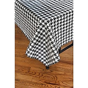 Havercamp Houndstooth Table Cover (54" x 108"). Water and Tear Resistant, Black and White Paper Cover. Alabama Houndstooth