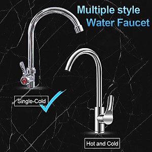 MMCUBE Small Commercial Sink Stainless Steel Utility Sink Utility Single Sinks for Kitchen Backyard Outdoor,5.9 Inches Deep Basin,19.6" L x 14.5" W x 29.5" H (Color : with Single-Cold Faucet)