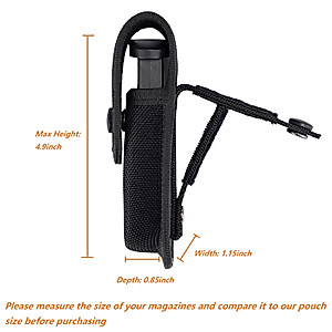 Dotacty Nylon Mag Pouch Single/Double Magazine Pouch Pistol Mag Holster Duty Belt/MOLLE Molded 9mm Mag Holder Carry Case (Nylon Single Pouch)