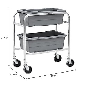 HUBERT Lug Dolly for 2 Lugs Aluminum - 29 9/10"L x 16 7/8"W x 32 5/8"H