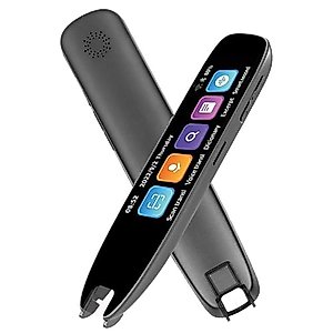 Upgrade Translation Scanning Pen, Text to Speech Device for Dyslexia, Real-time Multifunctional Pen Scanner with LCD Touchscreen, Support 12 Languages Offline Scanning Translation (Black)