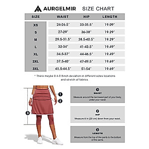 Aurgelmir Women's Knee Length Tennis Golf Skirts with Capri Pants Workout Yoga Skirted Leggings Athletic Skorts Pants Black