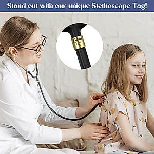 Zhamate Personalized Stethoscope Name Tag Custom Stethoscope ID Charm Accessories for Nurse Doctor Vet,Stainless Steel Engraved Stethoscope ID Tag,Graduation Gift,Short Pillar