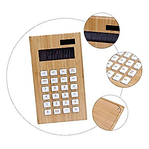 Tofficu 1pc Digit Practical Financial Large Calculator Pocket Wooden Desktop Professional Learning Electronic Children for Calculators Students Aids Portable Office Size with Leaning LCD