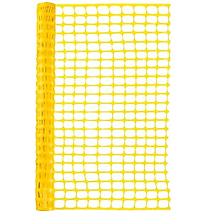 BOEN Temporary Fencing, Mesh Snow Fence, Plastic, Safety Garden Netting, Above Ground Barrier, for Deer, Kids, Swimming Pool, Silt, Lawn, Rabbits, Poultry, Dogs (4' x 100', Yellow)