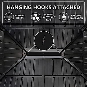 MUPATER 10'x 12' Outdoor Hardtop Gazebo with Galvanized Steel roof,Aluminum Frame, Metal Gazebo with Netting&Curtains for Garden, Patio, Lawns, Grey