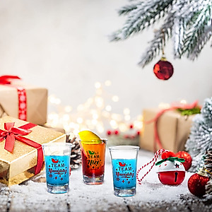 Set of 12 Christmas Shot Glasses 1.2 oz Holiday Cocktail Glasses Acrylic Christmas Shot Cups Green Red Team Naughty Team Nice Cups Novelty Acrylic Stemless Wineglass Party Shot Cups for Drinking Gift