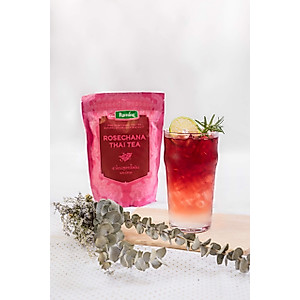Raming Pink Thai tea mix, Rosechana - dye free, 100% Natural loose leaf Assam & Beetroot, Makes Thai iced tea, milk boba tea - Original Thailand, 227g (8 oz)