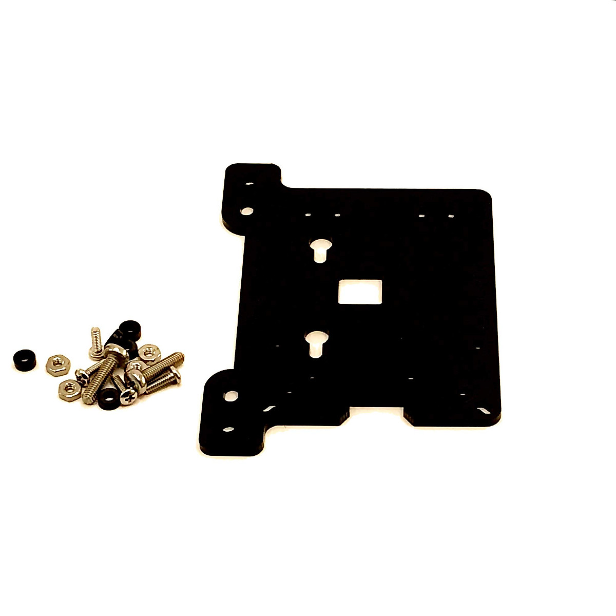 Zebra VESA Arm Mounting Plate - Acrylic - for Raspberry Pi5, 4 B, 3B+, 3, Pi 2, and Pi B+ Arduino: Black