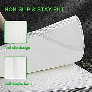 CHxxy 3 inch Memory Foam Mattress Topper Full Size,Soft Cooling Mattress Topper for Pressure Relief,Bed Topper Non-Slip Design with Removable Washable Cover& Adjustable Straps…, White