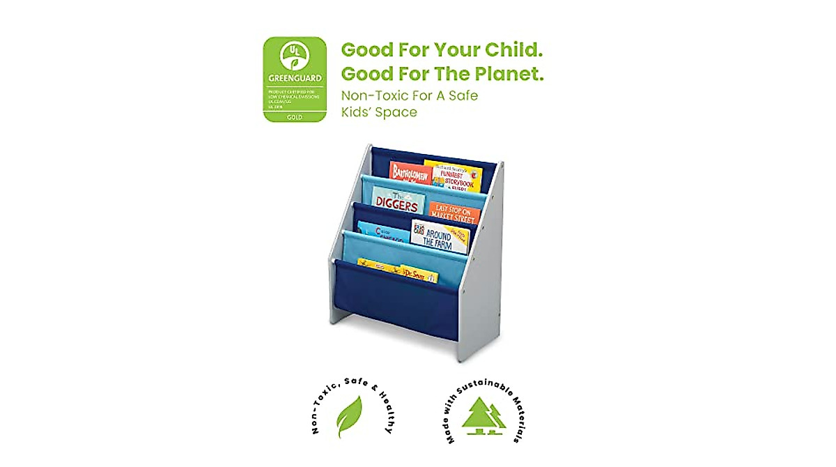 Delta Children Sling Book Rack - Easy-to-Reach Kids Bookshelf