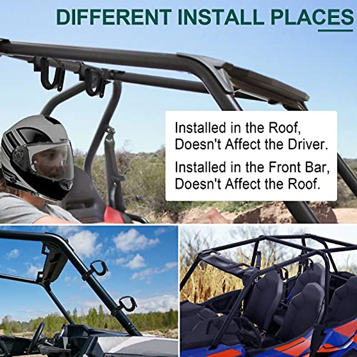 UTV Gun Holder - StarknightMT Roll Bar Tool Gun Rack Fits for 1", 1.5",1.75", and 2" Roll Bar UTV Rack, Gun Mount Compatible with Polaris RZR Ranger Can-Am Kawasaki Snowmobile Golf Cart…