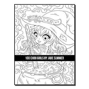 100 Chibi Girls: An Adult Coloring Book Collection with Cute Girls, Fantasy, Horror, Christmas, and More!