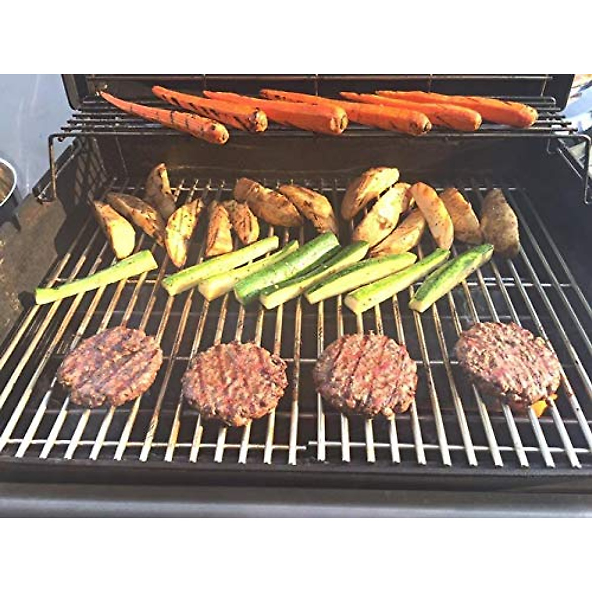 SHINESTAR Stainless Steel Grates Replacement for Weber Genesis E-330, E-310, Genesis 300 Series Grill Parts, 19.5 x 12.9 Inch, 2-Pack, 7mm