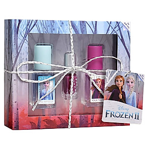 Disney Frozen, Elsa, Anna, Princess, SISTERS IN BEAUTY, Fragrance, for Kids, 3 Piece, Gift Set, 5oz, 15ml, Eau de Toilette, EDT, Nail Polish, Made in Spain, Fragrance by Air Val International