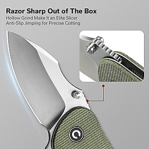 CIVIVI Gordo Folding Pocket Knife for EDC, Small Flipper Knife with 2.51" D2 Blade Micarta Handle, Utility Knife for Men Women Gift C22018C-2