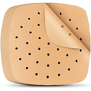 Air Fryer Liners Square Parchment Paper, Set of 100, 8.5 inches square, Air fryer accessories disposable paper liner, Oven liners for bottom of oven, Airfryer parchment paper sheets for baking