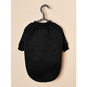 Milumia Pet Outfits Leopard Print Plush Sweatshirt Cats Dogs Shirt Warm Pet Clothes Black Small