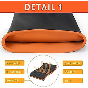 ThxToms Heavy Duty Latex Gloves, Resist Strong Acid, Alkali and Oil, 22", 1 Pair