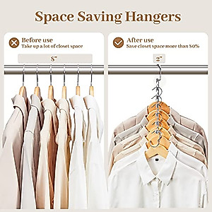 DECOZY Magic Clothes Hangers Smart Closet Saver Pack of 6 – Heavy-Duty Chrome Steel, Space Saving Wonder Hanger Wardrobe Organizer System for Wrinkle-Free Organization