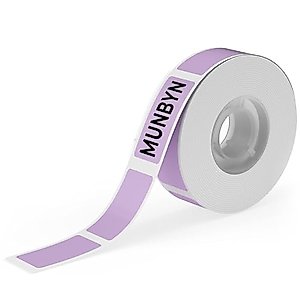 MUNBYN Thermal Label Tape for Penguin Bluetooth Label Maker Machine, 15 x 30mm 210 Labels/Roll, Self-Adhesive Label for Home, Office, School (Purple)