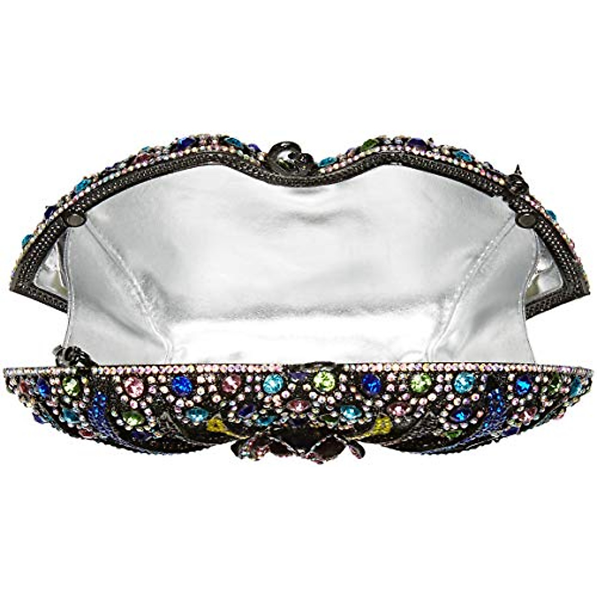 MOSSMON Formal 3D Flower Rhinestone Crystal Clutch Evening Wedding Bag For Women