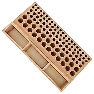 GLOGLOW Leather Tool Holder, 98 Holes Wooden Leather Tools Storage Box Hand Work Tool Organizer Rack (100 Holes)